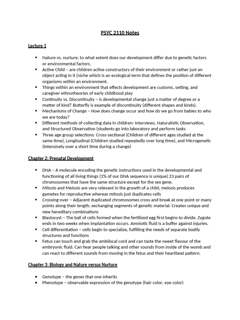 PSYC 2110 Notes | PDF