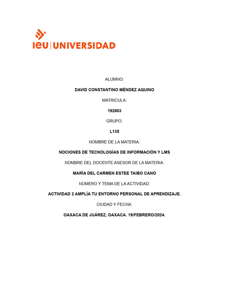 Segundo Ejercicio Ieu | PDF