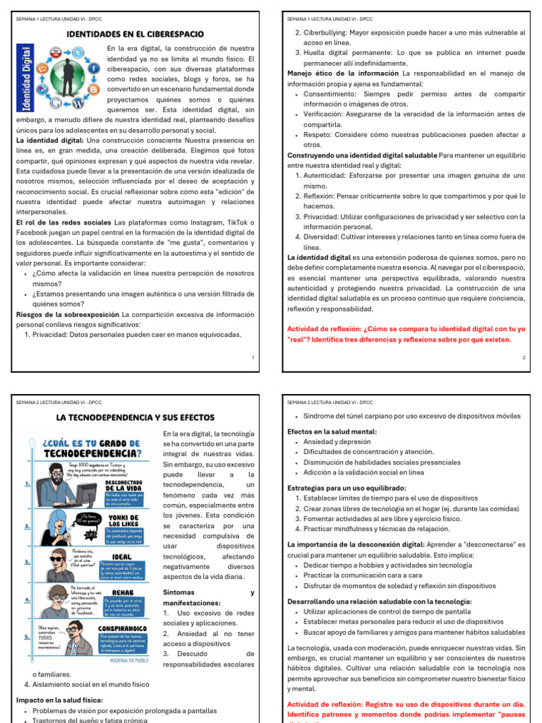 Lecturas Completas Unidad Vi DPCC 4° | PDF