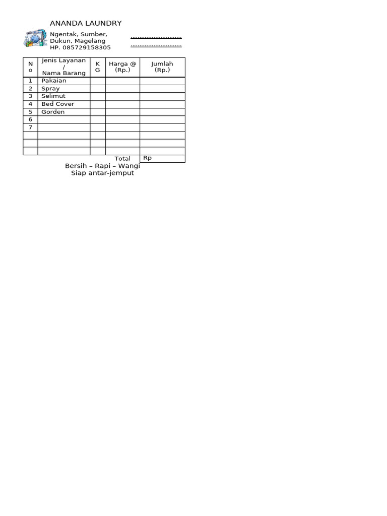 Ananda Laundry | PDF