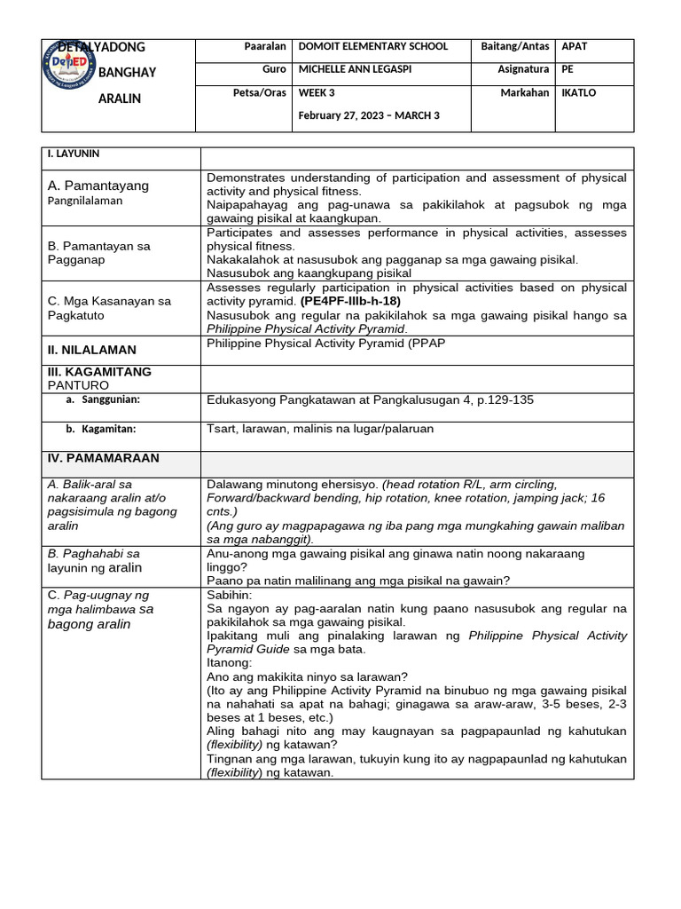 Dlp-Pe-4-Week 2 | PDF