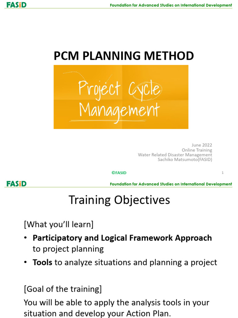 PCM Workshop - Water Related Disaster Management | PDF