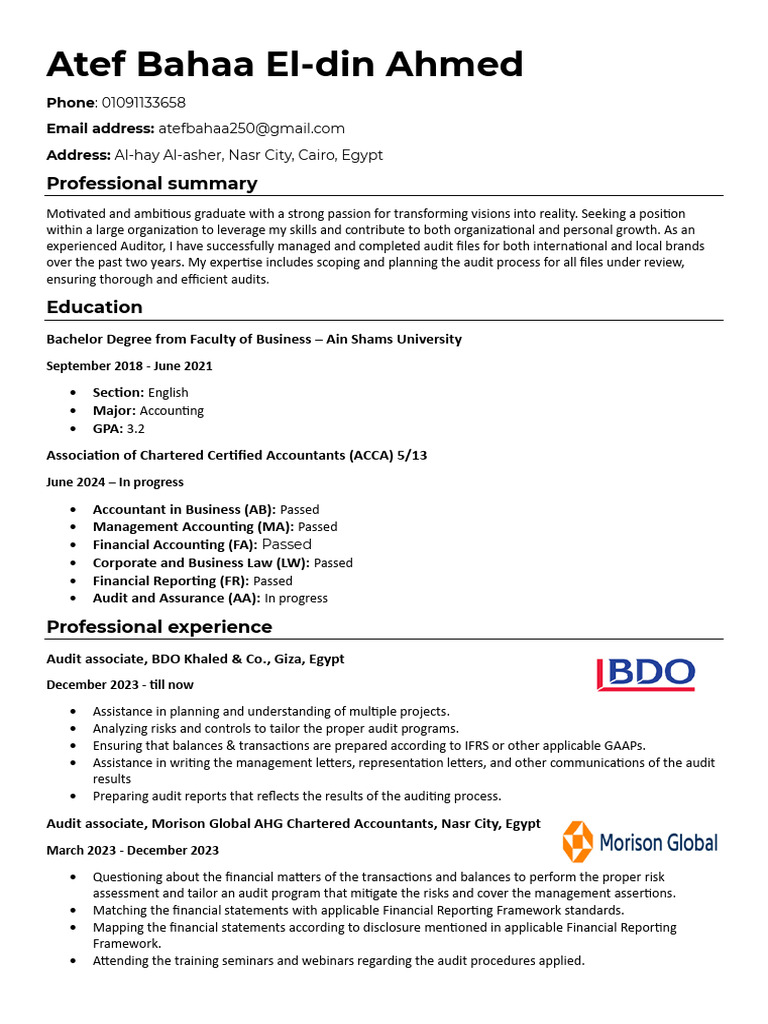 Atef Kassab Resume | PDF