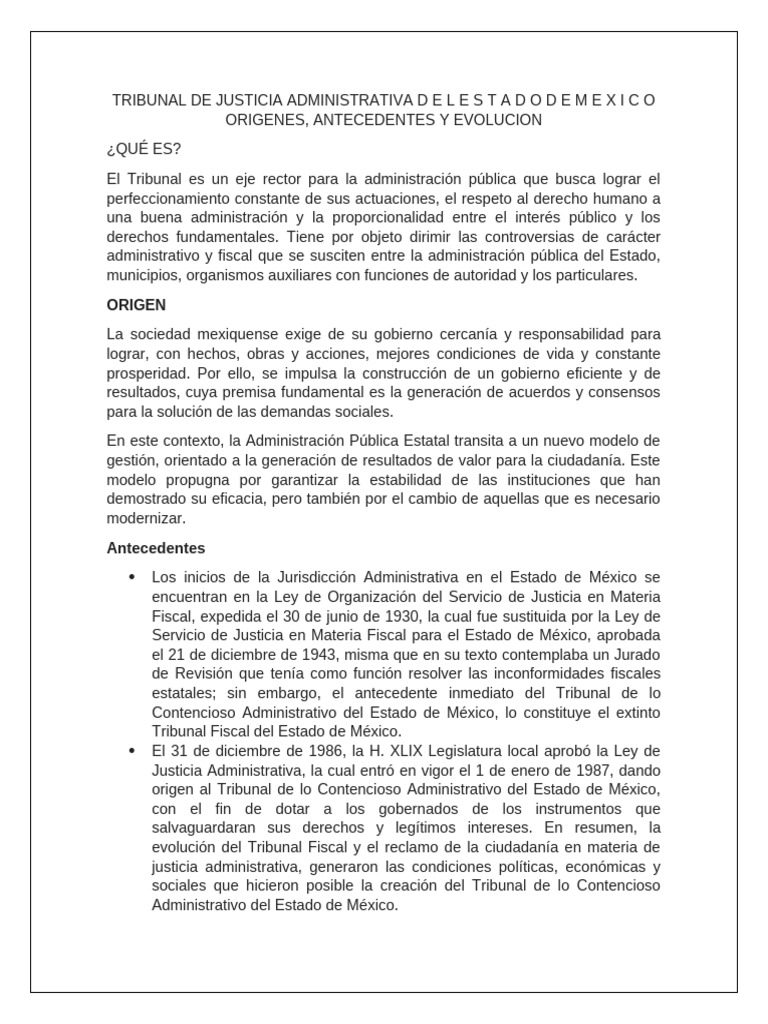 Tribunal de Justicia Administrativa D e L e S T A D o D e M e X I C o ...