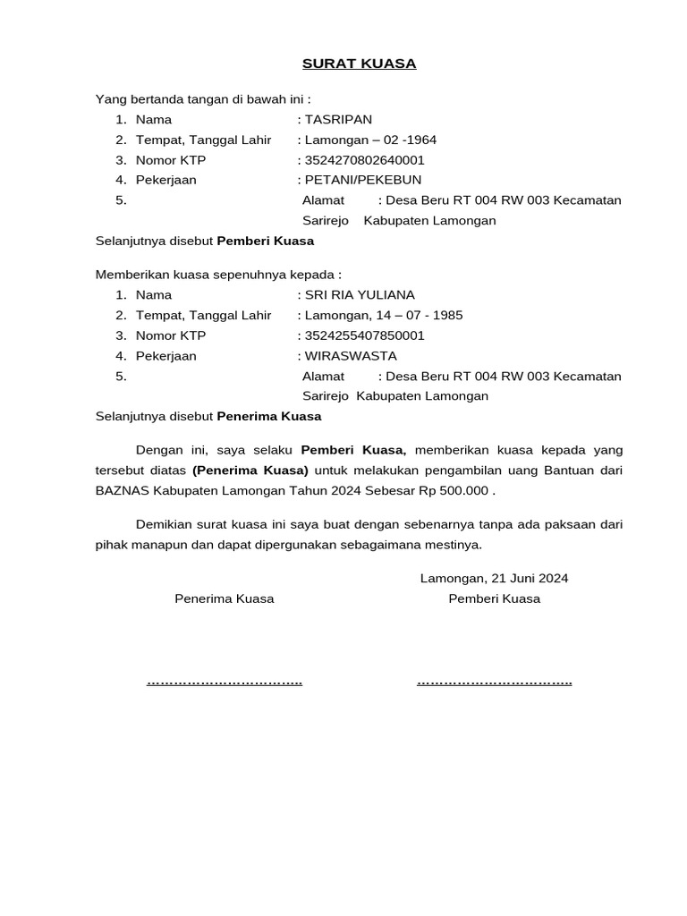 Surat Kuasa | PDF
