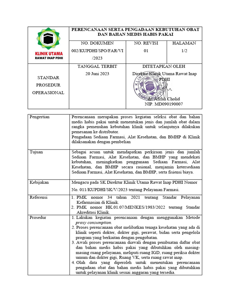 SPO 2 Perencanaan Dan Pengadaan | PDF