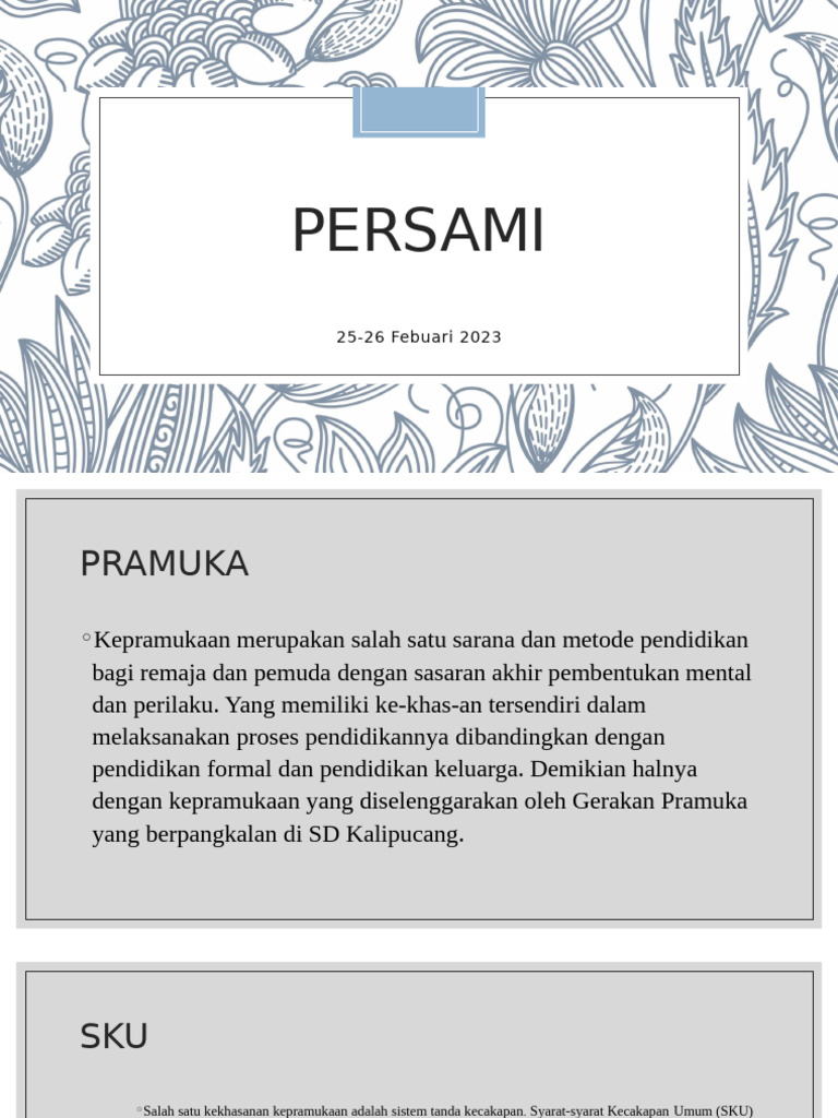 PERSAMI | PDF | Outdoor Recreation | Scouting And Guiding