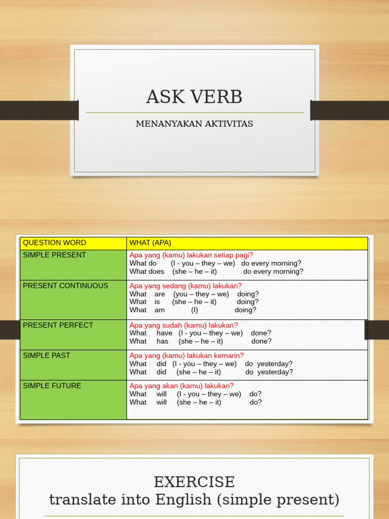 Day 12 Ask Verb and Object | PDF