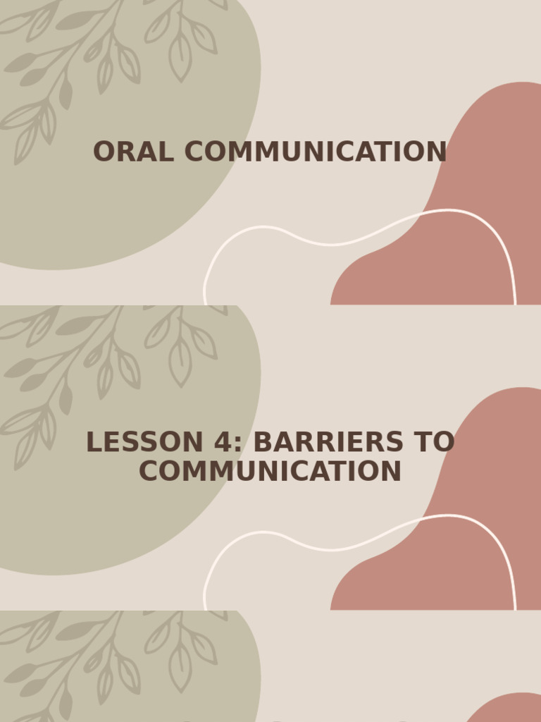 Module 1 Lesson 4 BARRIERS TO COMMUNICATION | PDF Module 1 Lesson 4 BARRIERS TO COMMUNICATION | PDF