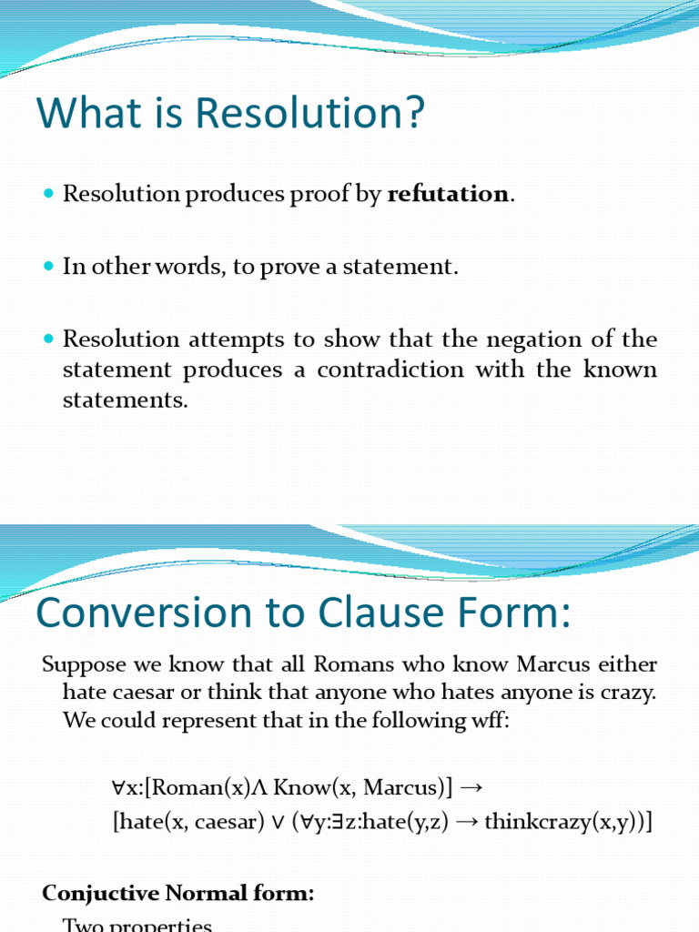 Resolution in AI | PDF