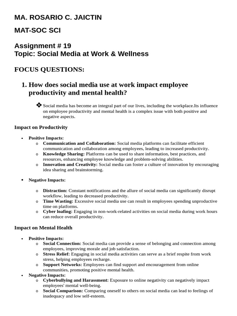 Assignment 19 - 053147 | PDF | Social Media | Career & Growth