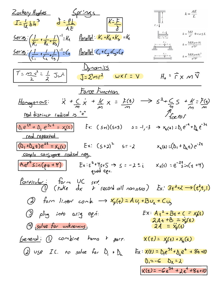 Test 1 Formula Sheet | PDF