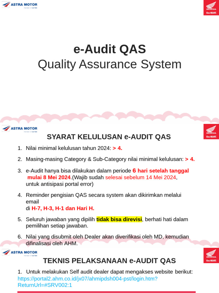 e-Audit QAS Guidelines 2024 | PDF