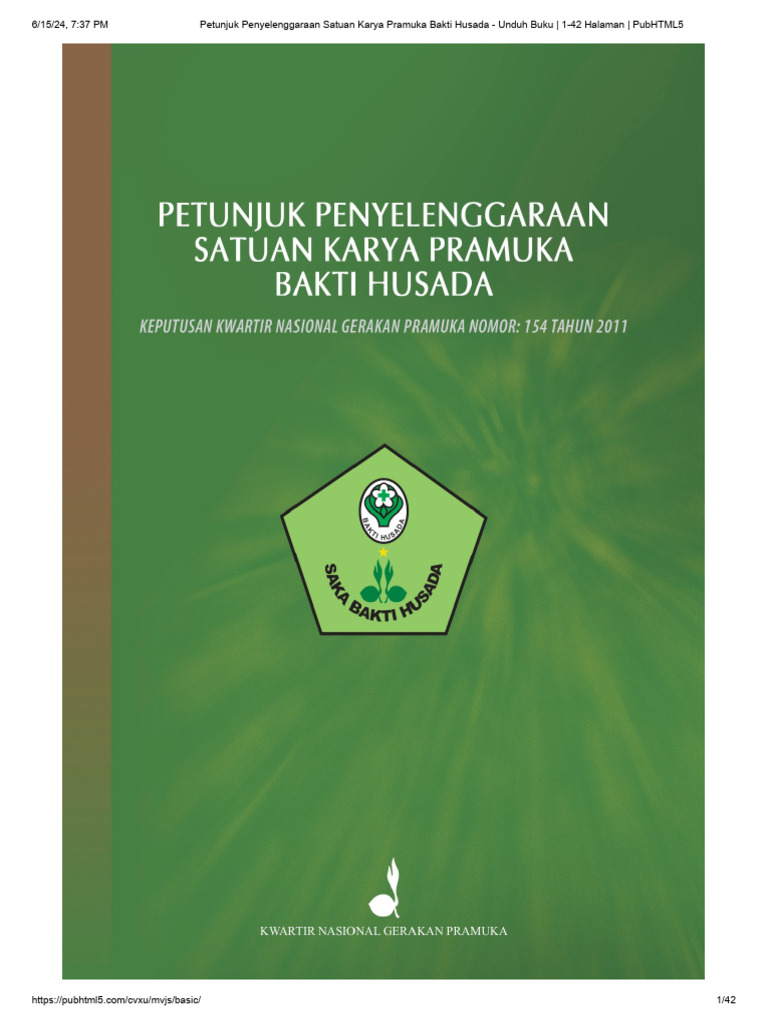 Petunjuk Penyelenggaraan Satuan Karya Pramuka Bakti Husada - Unduh Buku - 1-42 Halaman ...