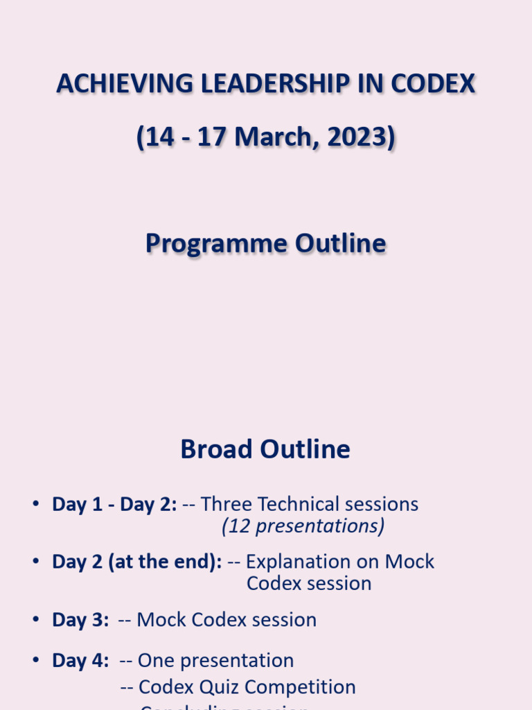 Structure of The Codex Workshop in Dili | PDF