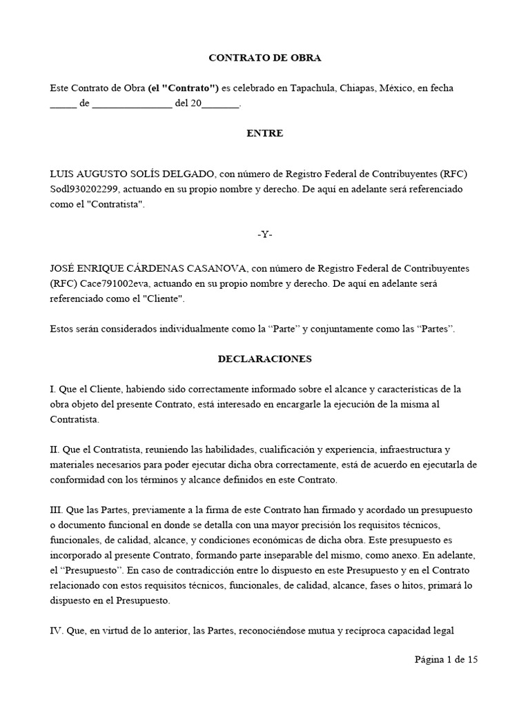 Contrato de Contratista Independiente | PDF