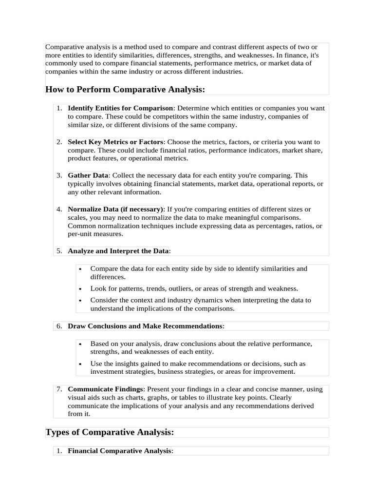 Comparative Analysis | PDF