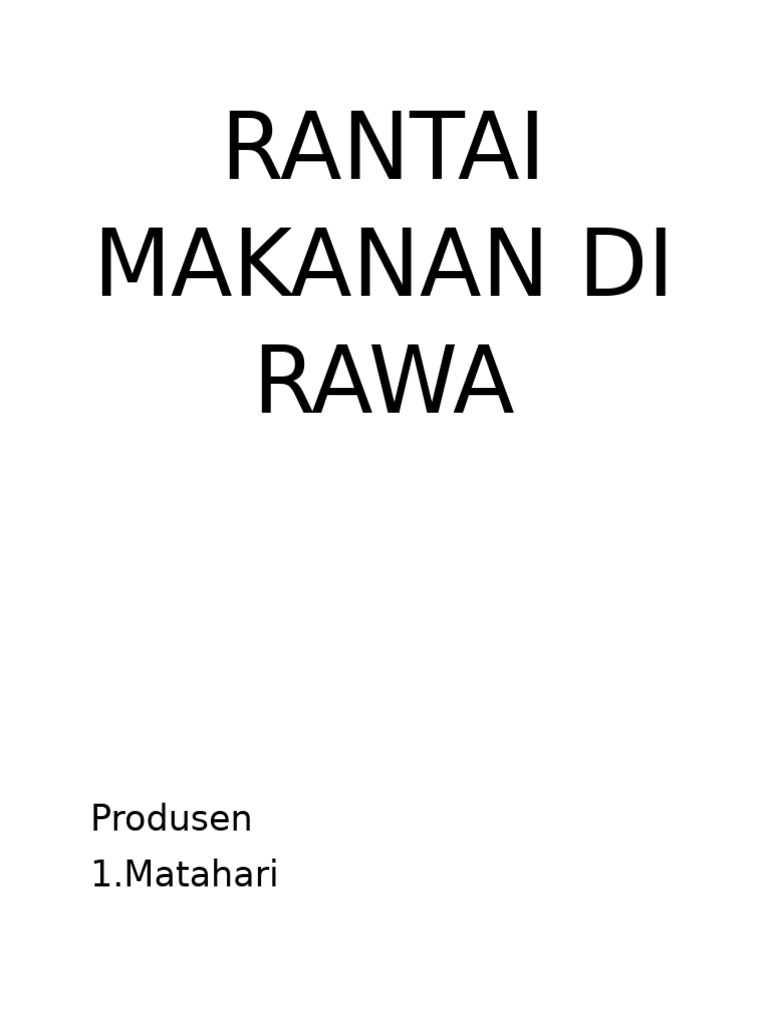 Rantai Makanan Di Rawa 2 | PDF
