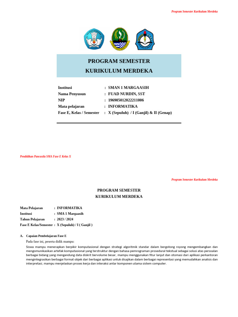 PROMES Kurikulum Merdeka1 | PDF