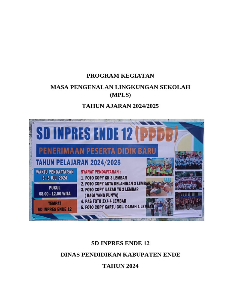 Program MPLS SDI Ende 12 Tahun Ajaran 2024-2025 | PDF