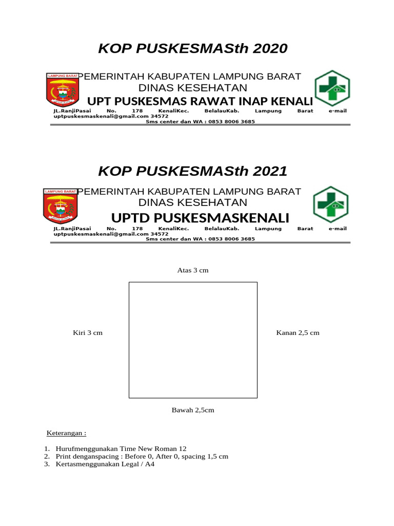 KOP Puskesmas TH 2020 Dan TH 2021 | PDF