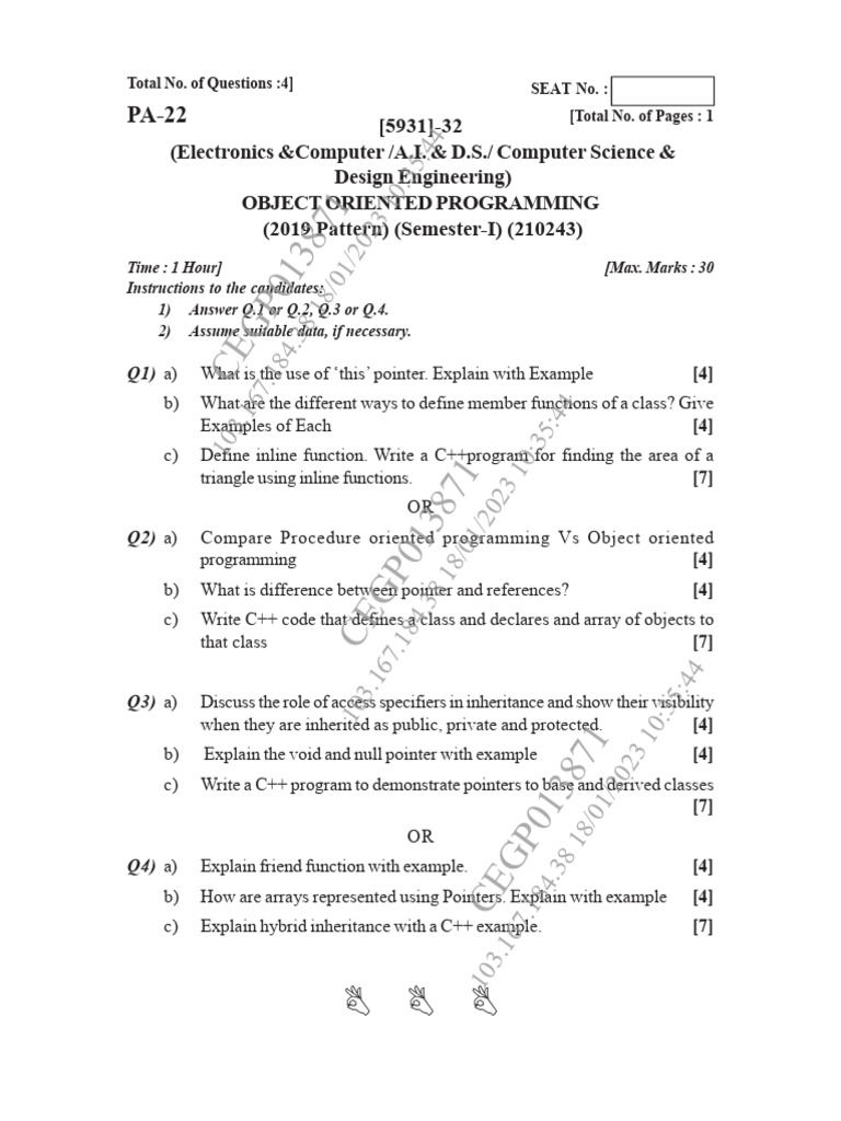 SE COMP - Object Oriented Programming | PDF