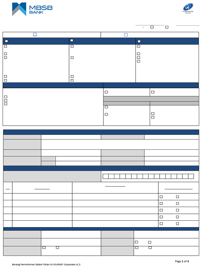 MJOURNEY Corporate Application Form v2.2 BM | PDF