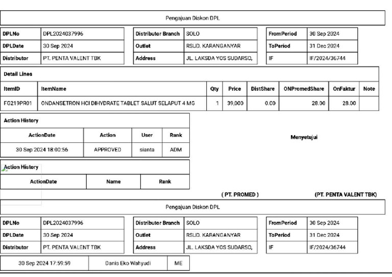 DPL Ondan 4mg Rsud Krngyr Penta.. | PDF