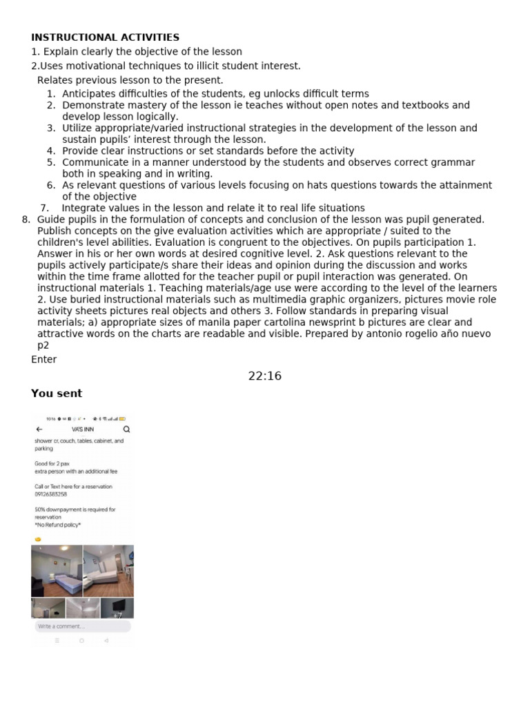 Instructional Activities | PDF