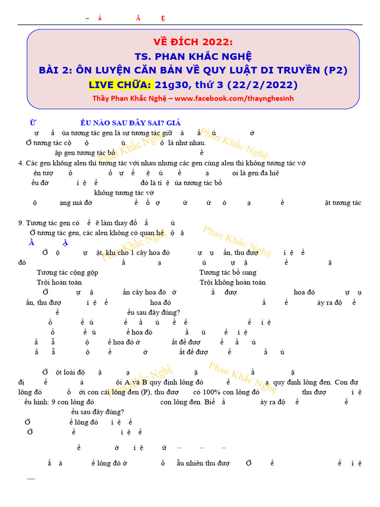 02. Ôn tập căn bản về QLDT (P2) | PDF