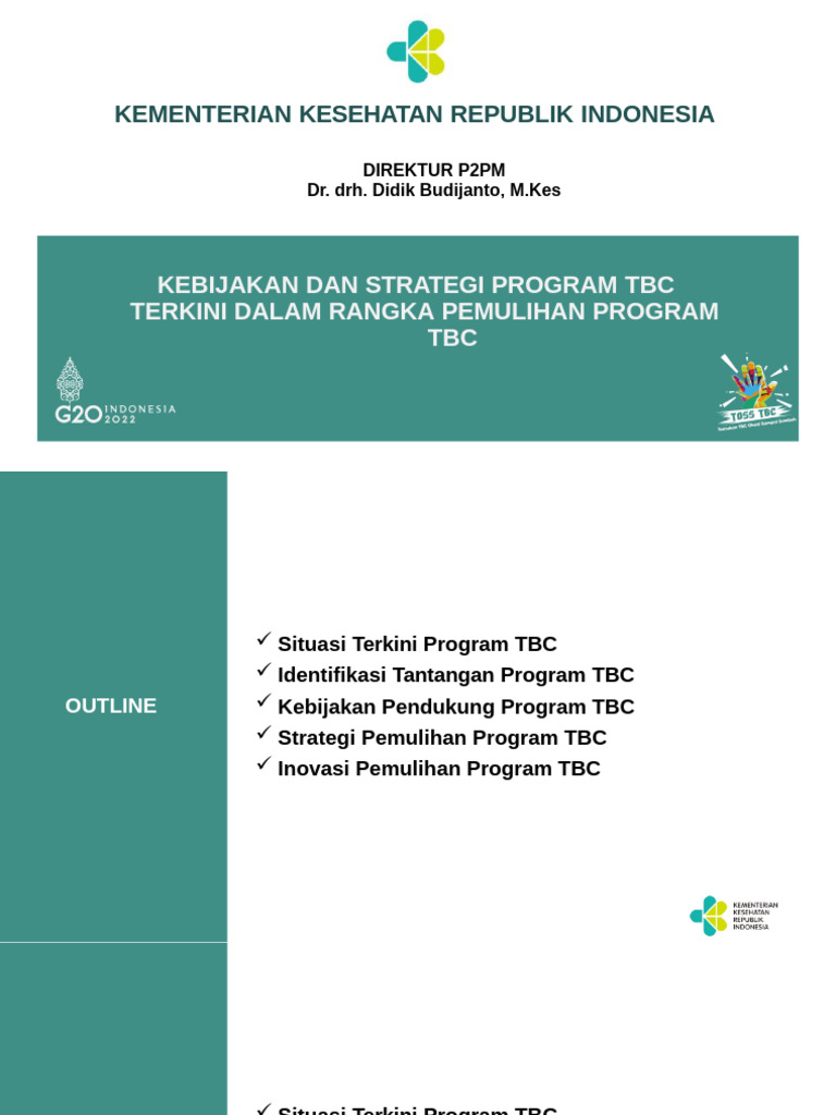 Kebijakan Dan Strategi Program TBC Terkini Dalam Rangka Pemulihan ...