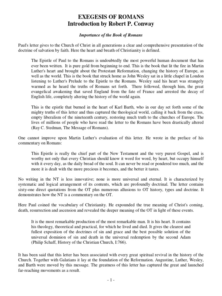 Exegesis of Romans-Introduction | PDF