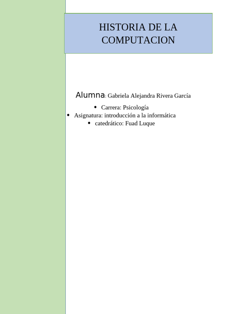 Historia de La Computacion | PDF