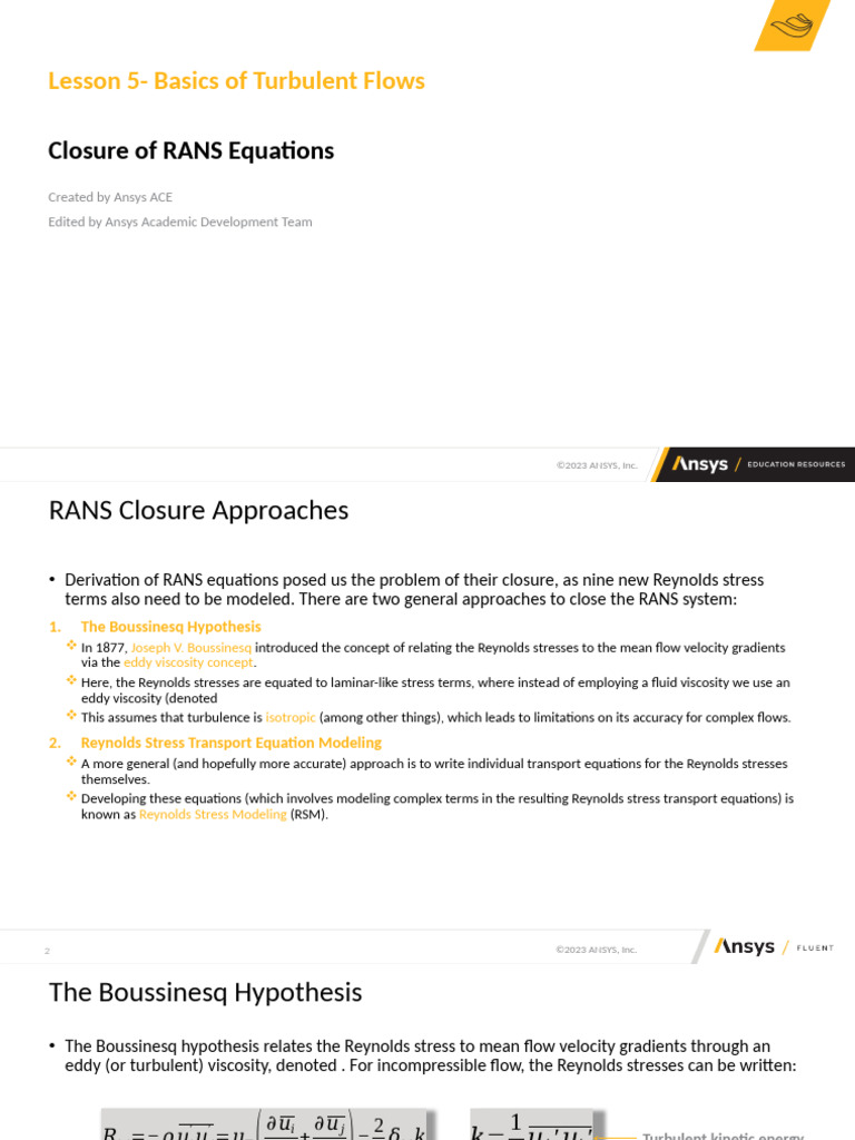 5 - Lesson 5 Closure of RANS Equations | PDF