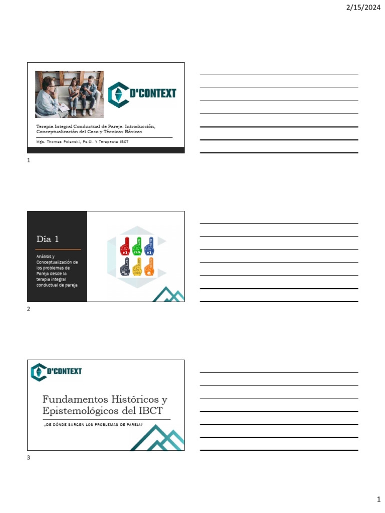 Introducción IBCT (10 Horas), Diapos Con Apuntes | PDF