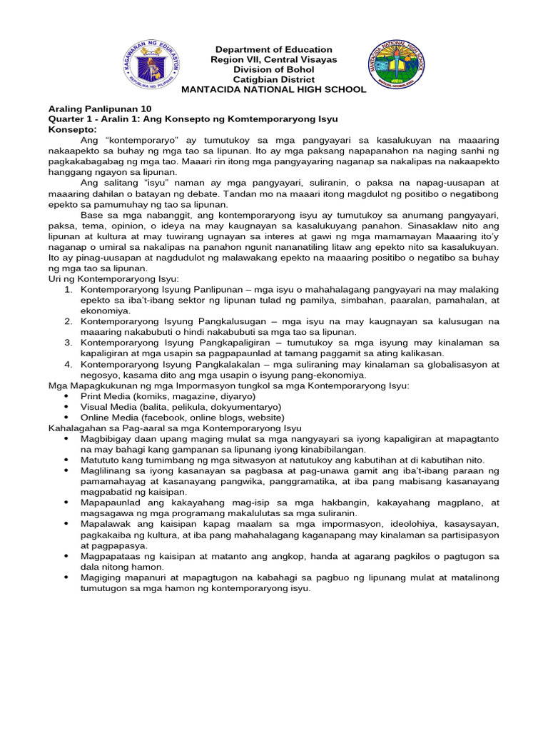 Ap 10 - 1ST Quarter | PDF