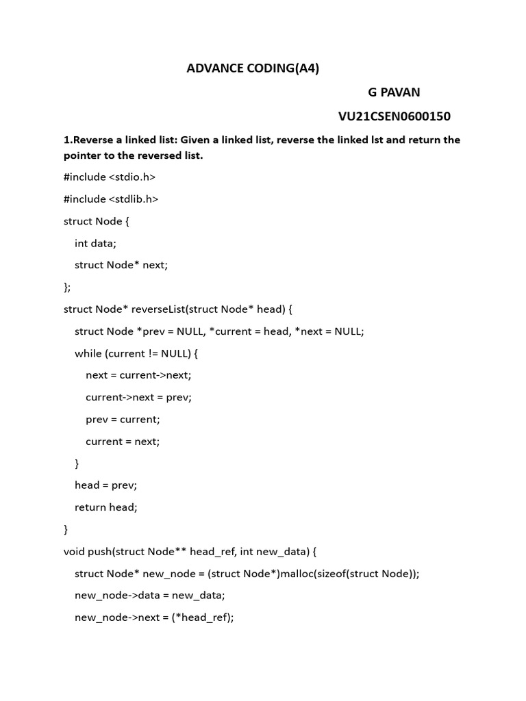 Advance Coding (A4) | PDF