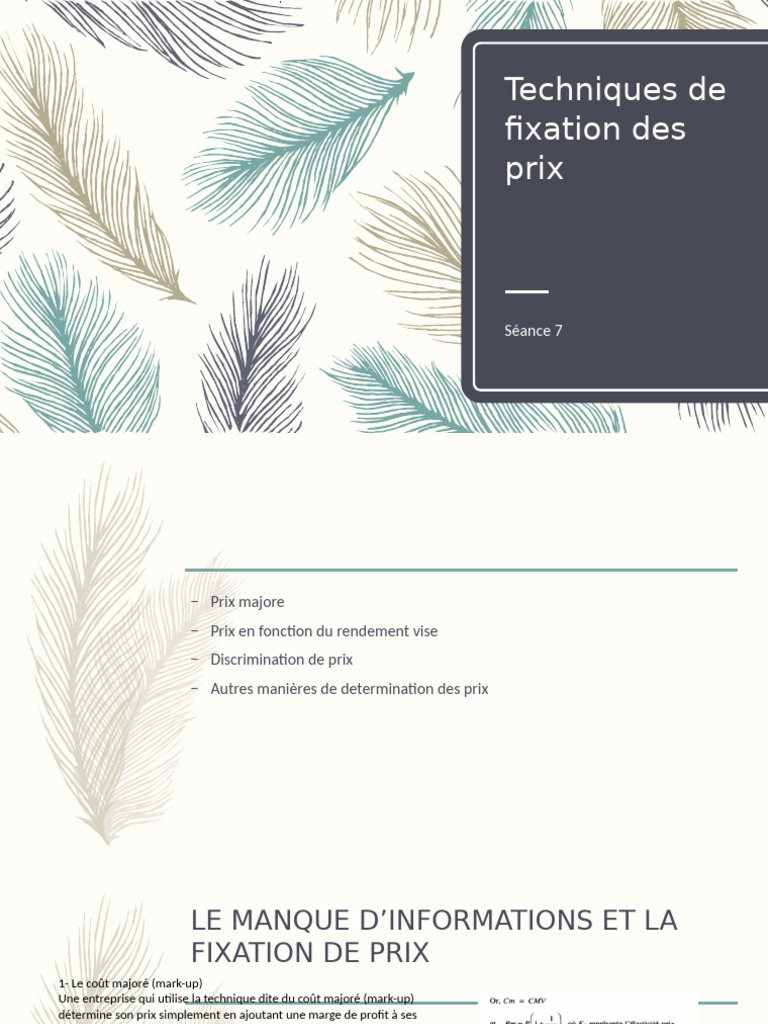 Techniques de Fixation Des Prix | PDF