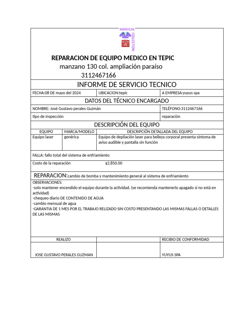 Reporte Laser | PDF