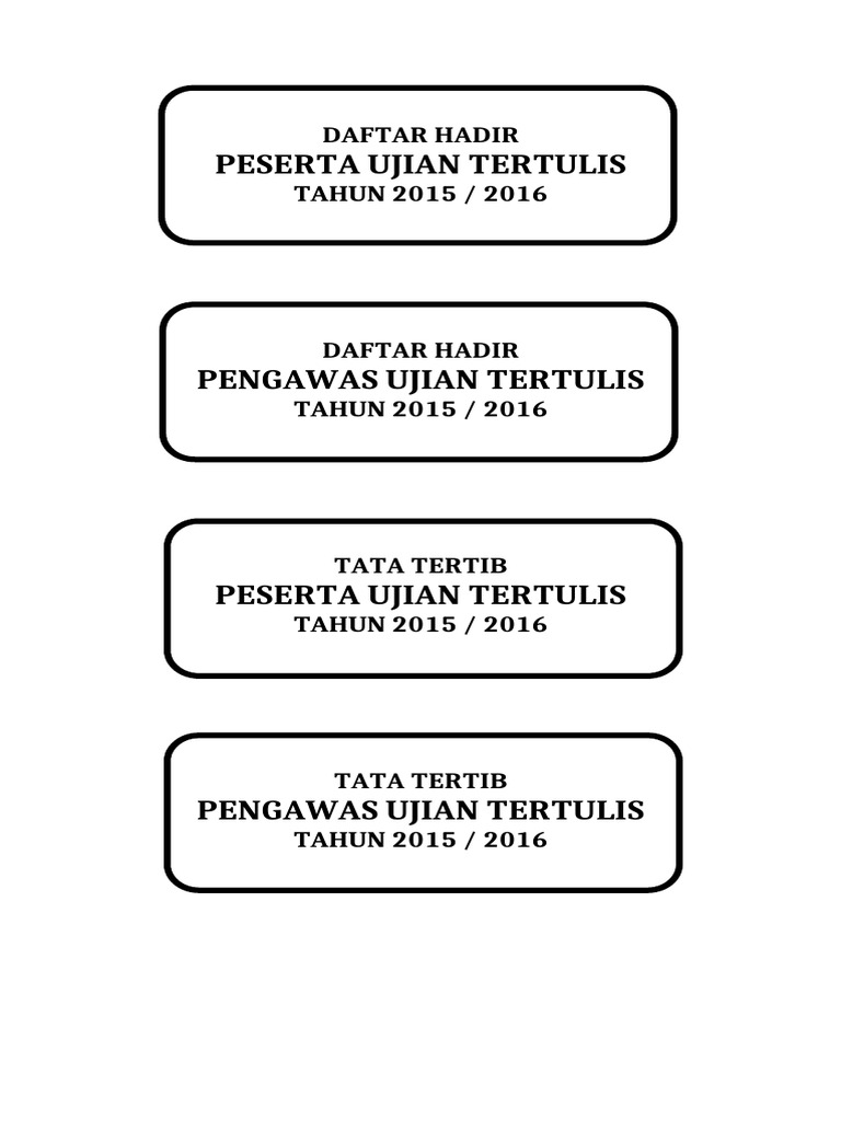 Tempelan Map Ujian | PDF