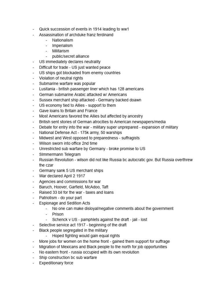AMSCO Chapter 22 Notes | PDF