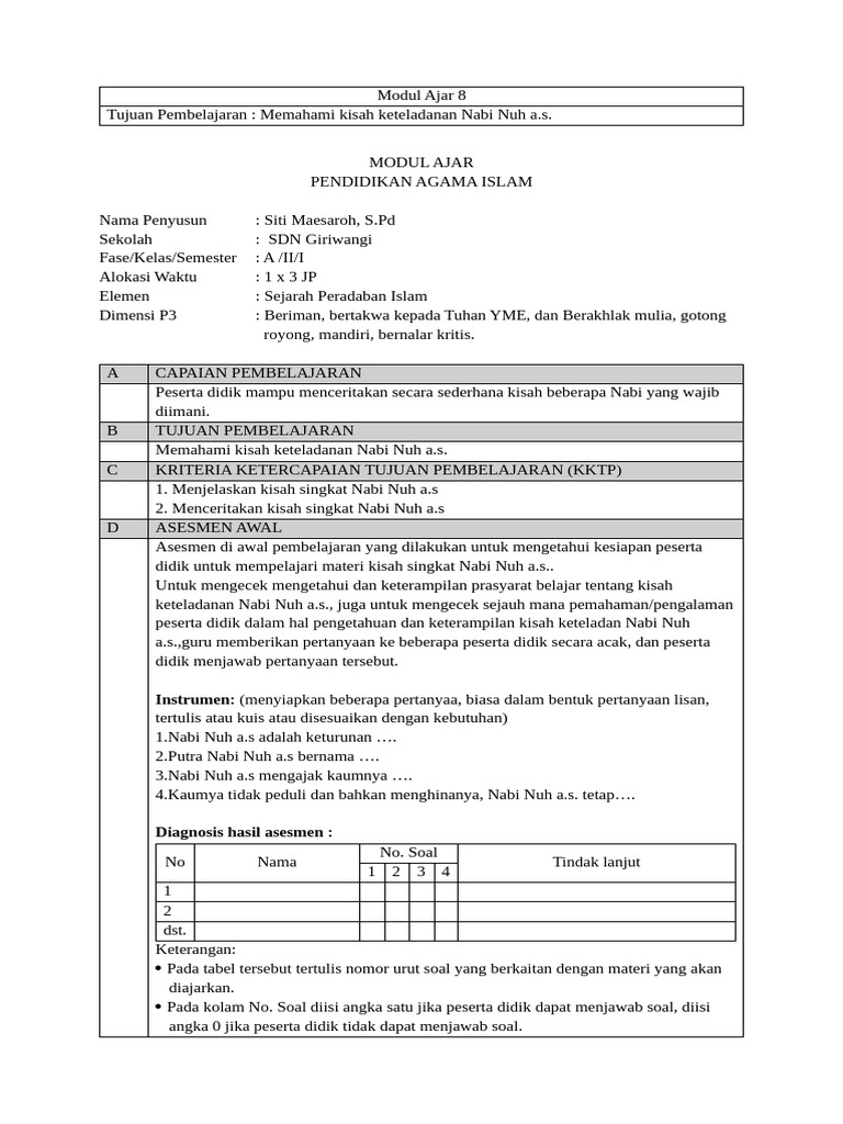 Modul Ajar 8 Kelas 2 Semester 1 | PDF