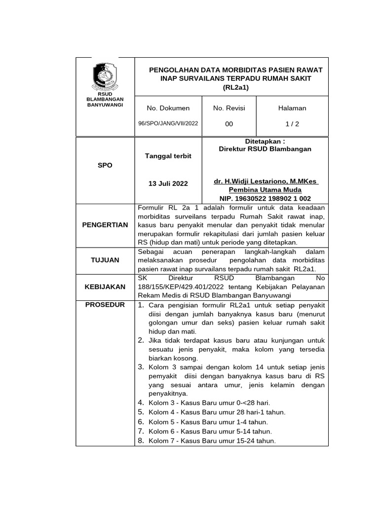 Spo Formulir 2a1 | PDF