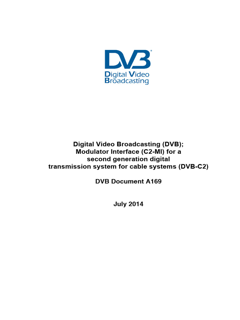 A169 - DVB c2 Modulator Interface | PDF