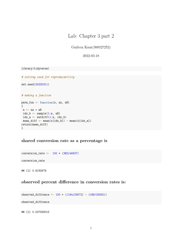 Stats Lab Chapter 3 Part 2 | PDF