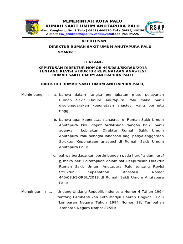 SK Penata Anastesi | PDF
