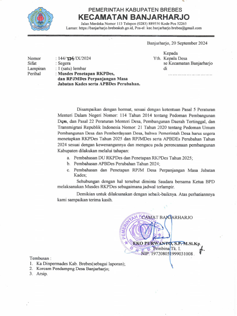 Musdes Penetapan RKPDes | PDF