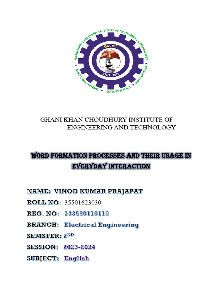 Vinod Kumar Prajapat Ee English | PDF