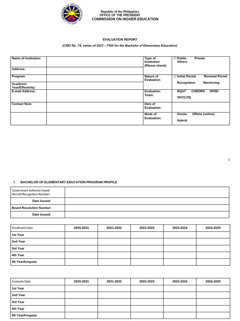 Draft Evaluation Instrument - BEEd.v2 | PDF