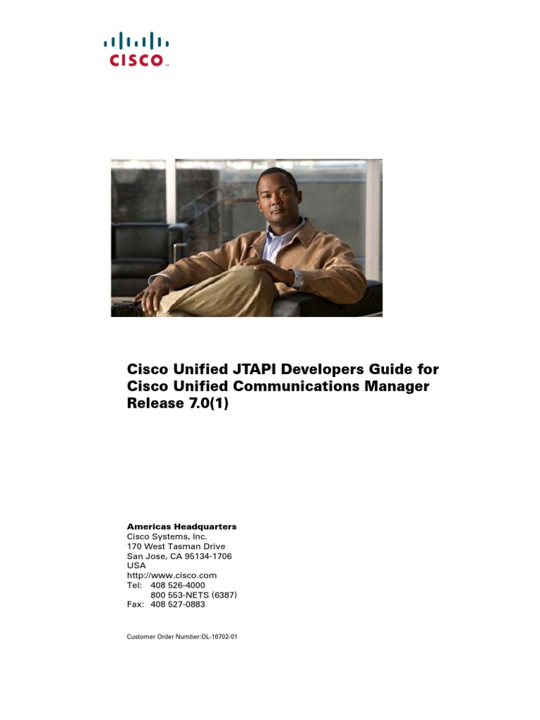 Cucm701 JTAPI Devguide | PDF | Application Programming Interface | Xml